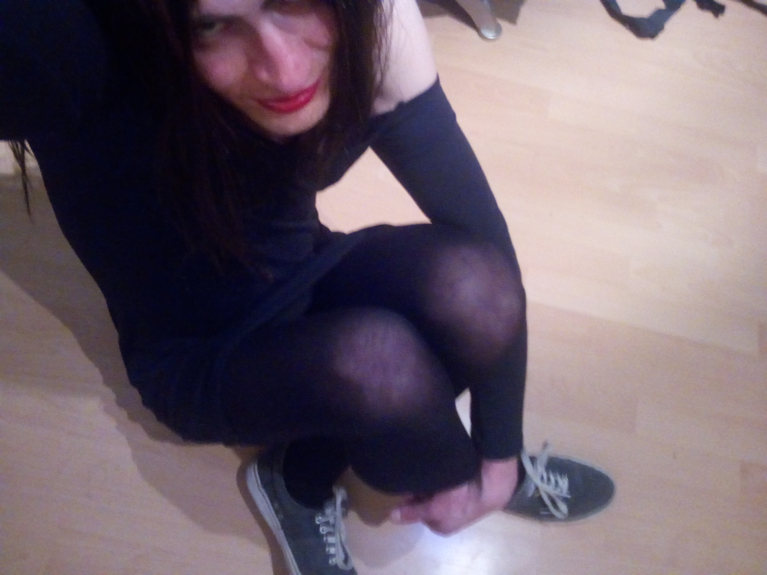Crossdresser Marta Sneakers Pantyhose Tease Photo 13