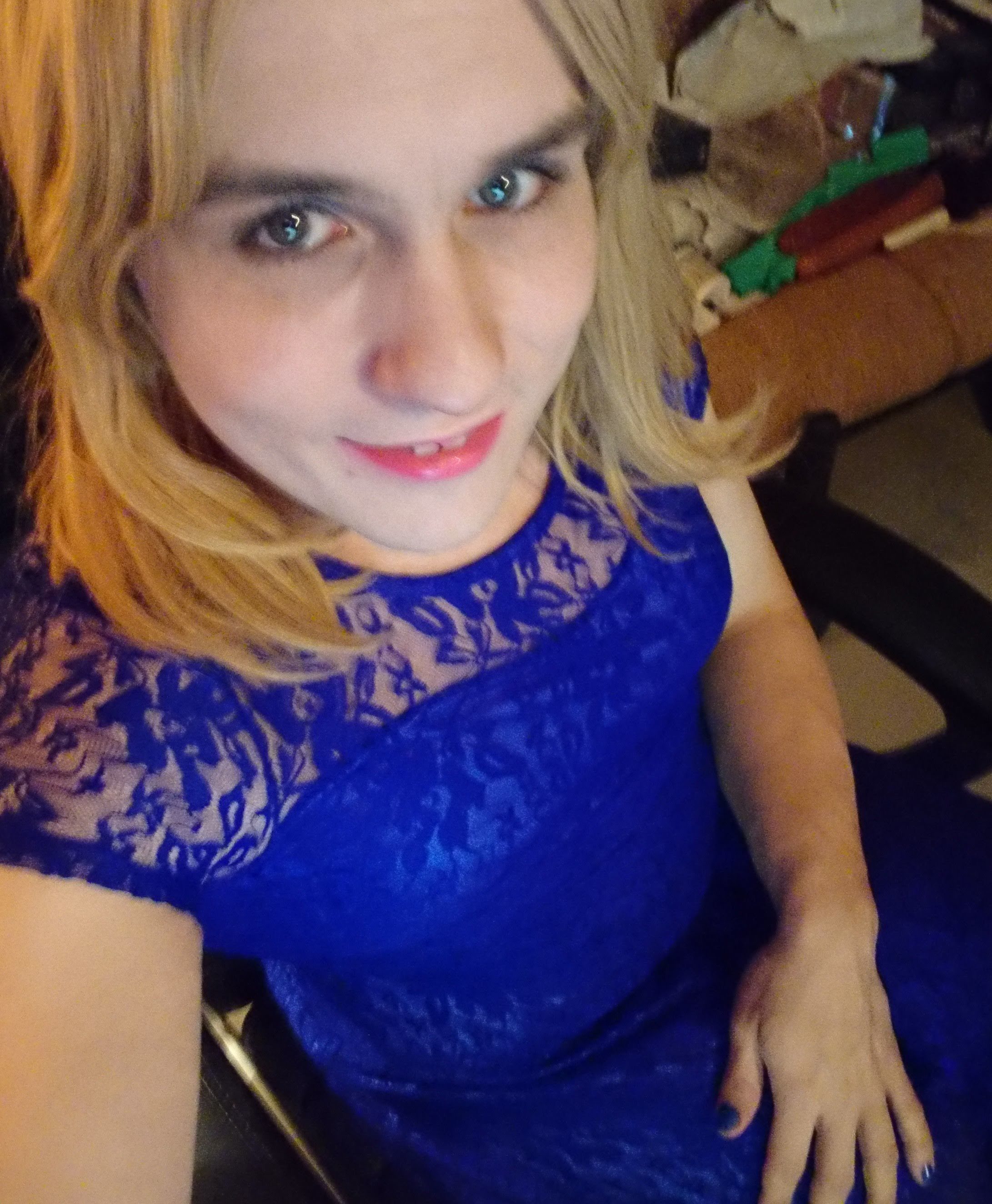 New Blue Lace Dress Photo 13